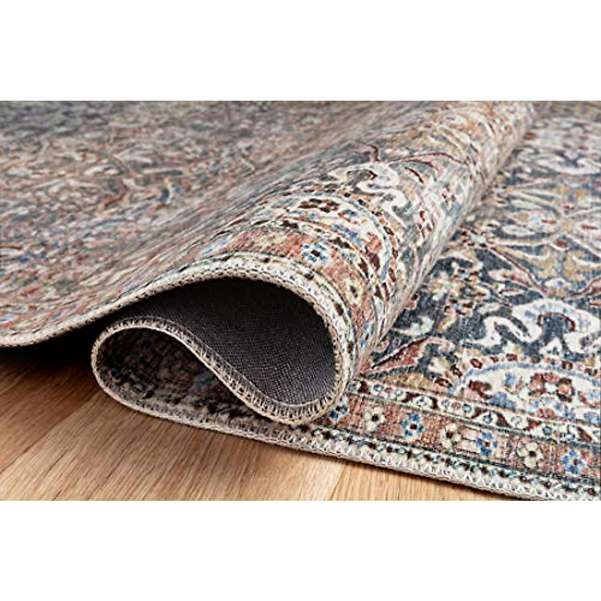 Chris Loves Julia x Loloi Jules Collection JUL-06 Denim / Spice 7'-6" x 9'-6" Area Rug