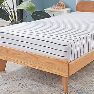 Homiest 3pcs White and Black Sheets Twin Size Bed Set Microfiber Sheet Set, Horizontal Stripe Bed Sheets Cute Soft Bedding Set, Deep Pocket Twin Sheets Stripe Printed Sheets for Kids Teen Boys Adults