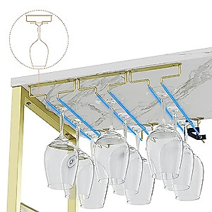 GAOMON Wine Bar Cabinet with Removable Wine Racks and 1 Drawer,Bar Cabinet with Glass Holder and Mesh Door for Liquor and Glasses(Gold)