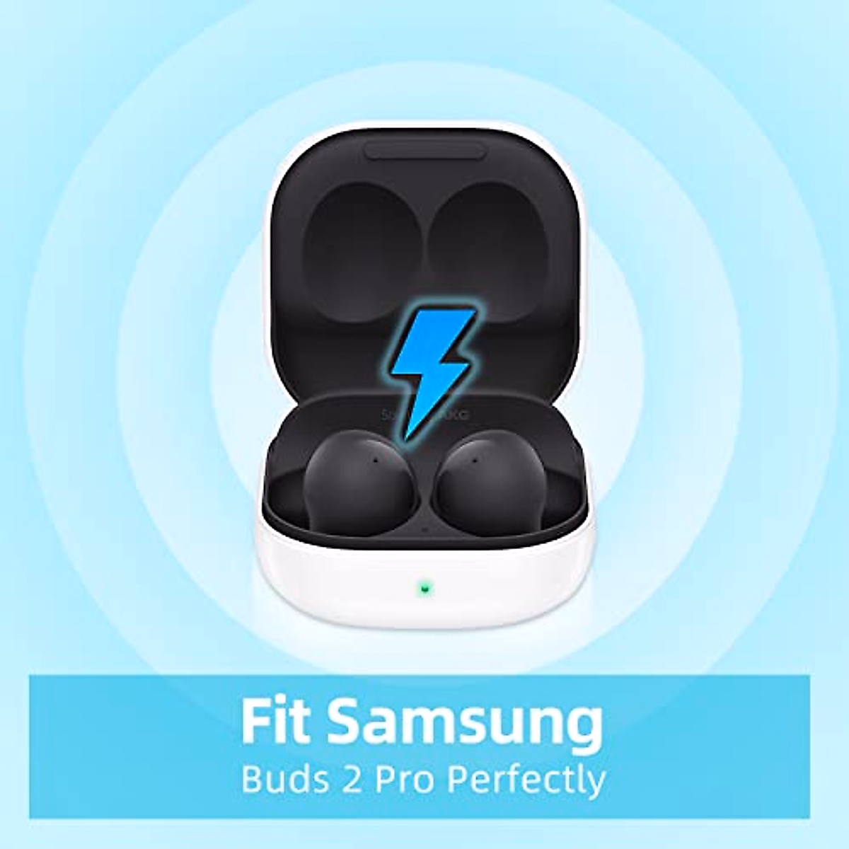3 Pairs Memory Foam Ear Tips for Samsung Galaxy Buds 2 Pro, Super Comfort & Anti-Slip Replacement Ear Tips, No Silicone Eartips Pain, with Storage Box and Fit in The Charging Case, Black | S M L