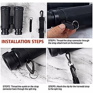 OUFABE Binocular Harness Strap, Binocular Strap, Adjustable and Deluxe Binoculars Harness for Hunting, Cross Binocular Straps Harness, Fits for Carrying Binocular, Cameras, Rangefinders and More