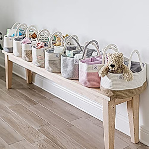 OrganiHaus Pink Diaper Caddy Organizer, Nursery Baskets, Baby Baskets for Storage, Baby Diaper Caddy Organizer for Changing Table, Car Diaper Caddy for Baby Girl and Boy, Baby Shower Basket