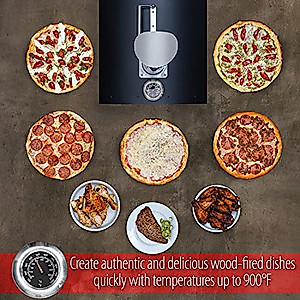 Deco Chef Outdoor Pizza Oven with 2-in-1 Pizza and Grill Oven Functionality, 13" Pizza Stone, Portable 3-Layer Stainless Steel Construction, Pizza Peel, Dough Scraper, Scoop, Slotted Grill (Black)