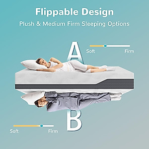 JOYRIDE SLEEP Cal King Size Mattress, 8 Inch Gel Memory Foam Mattress in a Box, Flippable Cal King Mattress with Two Firmness Preference, Pain Relieving, Motion Isolation