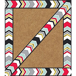 Carson Dellosa Modern Chevron Bulletin Board Borders, 36 Feet of Straight Chevron Classroom Borders for Bulletin Board, White Board, Cork Board, Locker, Classroom Decor, and Modern Office Decor