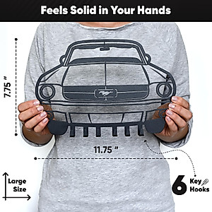 MOOH Car Key Holder for Wall - Metal Automotive Key Holder with 6 Hooks - Unique Car Gift for Men, Women, Car Lovers & Enthusiasts - Cool Man Cave Decor