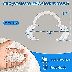 EZGO 20 Pieces (Size S) C-Shape Teeth Whitening Cheek Retractor, Autoclavable Dental Mouth Opener, Disposable Dental Lip Cheek Retractor for Mouthguard Challenge Game