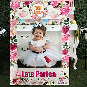 JeVenis Lets Partea Photo Booth Frame Partea Time Party Supplies Tea Party Supplies Lets Partea Photo Booth Props Tea Party Photo Props Tea Theme Bridal Shower Birthday Party Supplies
