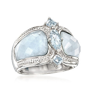 Ross-Simons 5.85 ct. t.w. Aquamarine Ring in Sterling Silver. Size 8