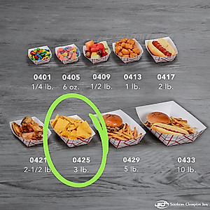 Southern Champion Tray 0425 #300 Southland Paperboard Food Tray, 3 lb Capacity, Red Check (Case of 500)