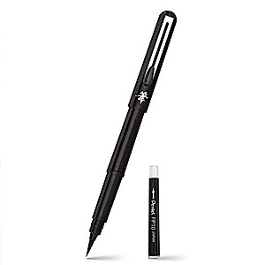 Pentel Arts Pocket Brush Pen, Includes 2 Black Ink Refills (GFKP3BPA)