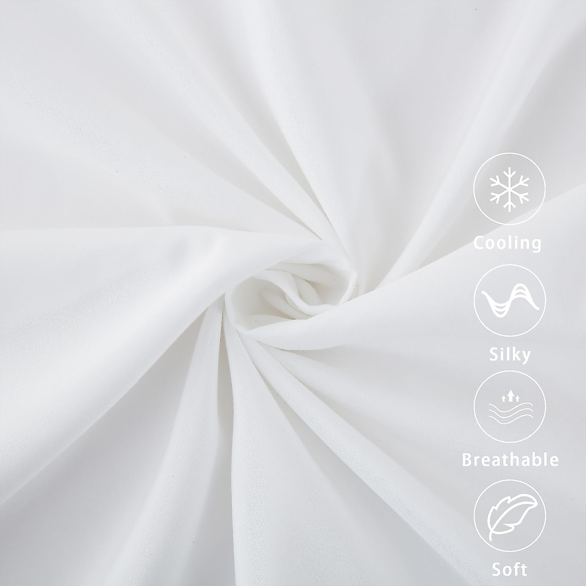 Overket Full Sheet Set Ultra Soft Full Bed Sheets 1800 Series Luxury Cooling Sheets-100% Microfiber-Breathable-Wrinkle Free - Full Size White-4PC