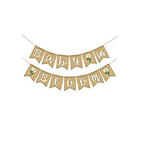 Baby in Bloom Banner Burlap Bunting Banner Garland Sign for Boy Girl Baby Shower Garland Decoration
