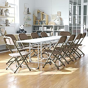 Flash Furniture 2 Pk. Kids Brown Plastic Folding Chair