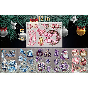 Rub on Transfers for Crafts and Furniture · 6 Design Sheets 7.8”x 12” · Home Decor Transfers · Furniture and Craft Decals ·(Christmas Style Patterns)
