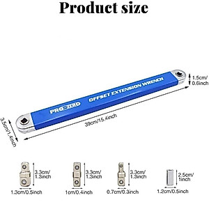 POTAY Speed Pro - Speedpro Offset Extension Wrench, Offset Extension Wrench Impact with 1/2",1/4" And 3/8" Adapters, Master Tight Spaces and Stubborn Bolts with Ease