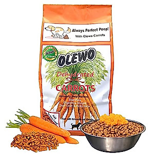 Olewo Original Carrots for Dogs – Fiber for Dogs Keep Poop Firm, Digestive Dog Food Topper, Skin & Coat Support, Dehydrated Whole Food Dog Multivitamin, Gut Health for Dogs, 2.2 lbs