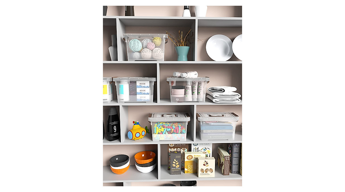 WYT Clear Storage Latch Boxes - 6 Pack for Easy Organization