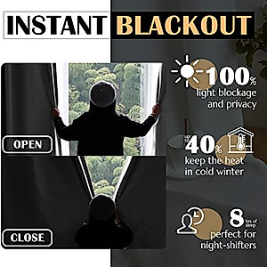 jinchan 100% Blackout White Curtains 90 Inches Long for Bedroom Living Room Linen Textured Room Darkening Thermal Insulated Grommet Top Window Treatment Drapes 2 Panels