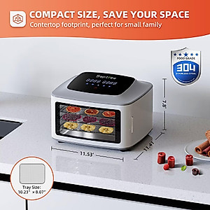 Septree Upgraded 4-layer Food Dehydrator for Jerky, Stainless Steel Trays Food Dryer Machine with Deluxe Accessories Kit, 400W 190°F Temp and Timer Control, for Herbs, Meat, Fruit, Veggies, Mushroom