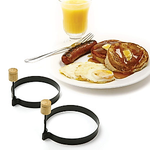 Norpro Nonstick Round Pancake Egg Rings, Set of 2,Black