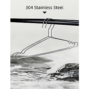 【5-Pack】 WAIKAS Clothes Hanger 304 Stainless Steel 42cm