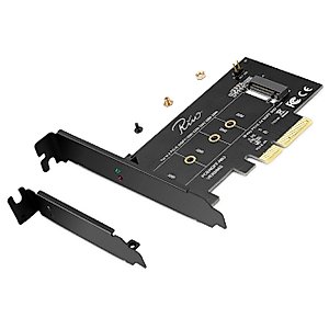 Rivo PCI-E Riser PCIe M.2 PCIe SSD to PCIe Express 3.0 x4 Adapter Card - Supports M2 NGFF PCI-e 3.0, 2.0 or 1.0, NVMe or AHCI, M-Key, 2280, 2260, 2242, 2230 Solid State Drives
