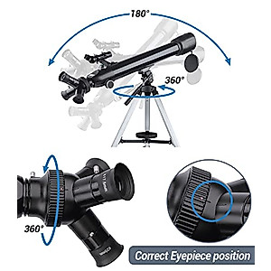 [2023 Upgraded] Telescopes for Adults Astronomy, 70mm Aperture 700mm AZ Mount Astronomical Refracting HD Telescope for Kids Beginners Telescope with Adjustable Tripod, Nylon Bag, Phone Adapter