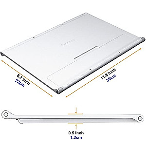 Readaeer Portable Book Stand Free Angle Adjustable Book Holder for Thick Textbook Collapsible Lightweight Book Rest (White)