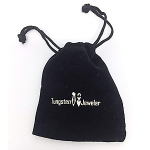 Ring for Men and Ring for Women Swinger Black Ring Set His & Her's Matching 6mm / 8mm Black Brushed Center with Polished Edge Tungsten Carbide Wedding and engagement bridal Band Set