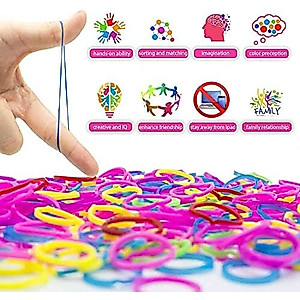 OOZDA 1800+ Rubber Band Bracelet Kit with a Metal Crochet Hook, 28 Colors Loom Bracelet Making Kit for Kids, Loom Bands Kit with Accessories for Girls & Boys