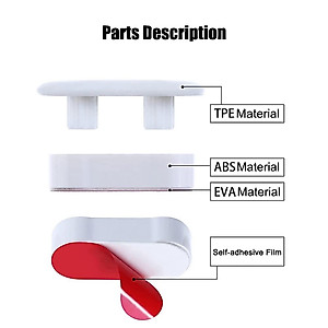 8 Pieces Bidet Toilet Seat Bumpers Height-increasing Pads Universal Toilet Seat Buffer with Strong Adhesive Rubber Bumpers Pads Replacement for Home Hotel Hospital School