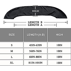 SoGuDio Design with Light Hole Bimini Top Cover,Suitable for 3-4 Bows Tops,Effectively Prevent The Erosion of UV,sea Water in Summer, Designed Resin Zipper Canopy,XL 81-101IN Black (ZYPZ-SJ-HS-002)