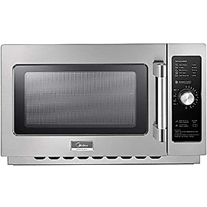 Midea Equipment 1034N0A Countertop Commercial Microwave Oven with Dial, 1000W, Stainless Steel, 1.2 CuFt