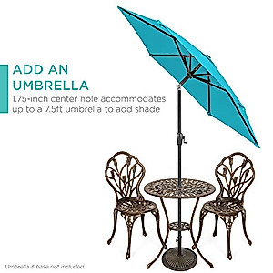 Best Choice Products 3-Piece Outdoor Rust-Resistant Cast Aluminum Patio Bistro Set w/Tulip Design, Antique Finish - Copper