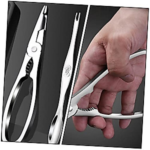 Cabilock 1 Set Crab Eating Tool Household Tools Metal Forks Stainless Steel Set Seafood Crab Utensils Seafood Sheller Seafood Eating Tools Crab Picks Crab Leg Crackers Gadgets Shelled