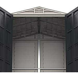 Duramax 35525 Yarmate Plus Outdoor Vinyl Storage Shed, Adobe/Gray