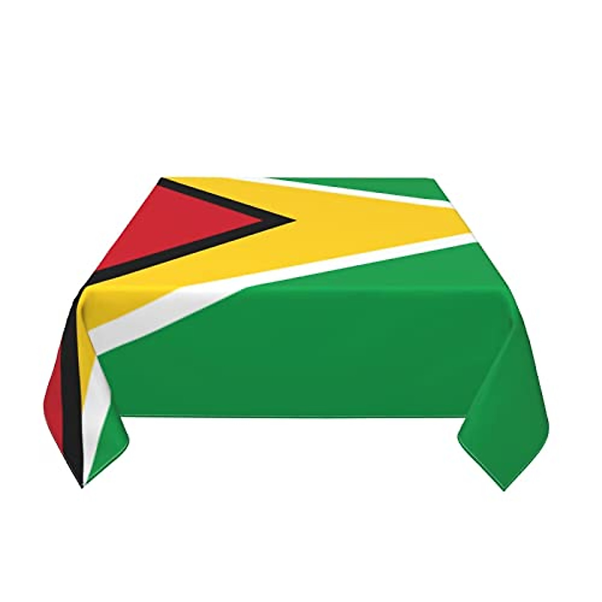 LIICHEES Flag of Guyana Tablecloth Kitchen Dining Room 54"x54" Square Washable Table Cover Outdoor Garden Picnic Tablecloths