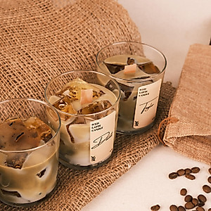 Personalized Iced Coffee Latte Candle – Custom Soy Wax Candle with Wooden Wick – Gift for Weddings, Birthdays, Bridesmaids, and Christmas Gifts