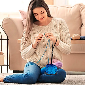 Generic Yarn Holder with Wrist Strap, Portable Wrist Wool Magnetic Mini Yarn Holder for Crocheting/Knitting on The go, Yarn Organizer Storage for Hats Sweaters Handicrafts Crafts (Black)