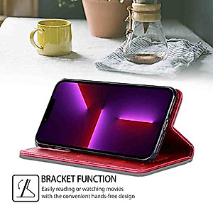BANLEI2U Phone Cover Wallet Folio Case for Oppo Reno 2, Premium PU Leather Slim Fit Cover for Reno 2, Luxury, Red