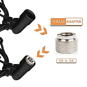 Boseen Universal Microphone Shock Mount, Mic Clip Holder Mount for Diameter 47mm-53mm Mic Anti Vibration Adjustable High Isolation Shock Mount