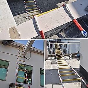 Emergency Fire Ladder Flame Resistant Safety Rope Escape Ladder for Fast to Deploy in Fire, Kids Climbing Obstacle Ladder Weight Capacity up to 900 Pounds/32Ft/10M