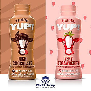 Fairlife Variety Pack - Rich Chocolate & Very Strawberry - 23g Protein, All Natural Flavors, Low Fat Ultra Filtered Milk Rich, 14oz (Pack of 6) By World Group Packing Solutions