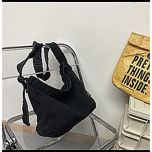 Tote Bag Aesthetic Vintage Grunge Aesthetic Tote Bag Purses for Women Hobo Bag Crossbody Bag (Black)