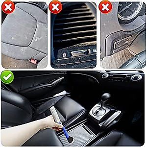 2 Pcs Double Head Brush for Car Cleaning, Portable Car Interior Detailing Brush Car Dust Brush, Auto Detail Brush Exterior Soft Bristles Car Seat Brush for Cleaning Air Vent Dashboard (Blue & Black)