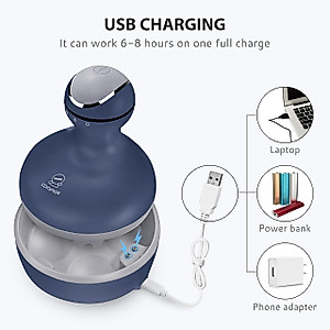 COMFIER Cordless Electric Scalp Massager with Mutlti-Modes Vibration, Handheld Cat Head Massager for Pets, Portable Dog Head Massager for Deep Clean and Stress Relax