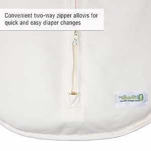 Woombie Original Baby Swaddling Blanket - Soothing, Cotton Baby Swaddle - Wearable Baby Blanket, Vanilla Cream, 14-19 lbs