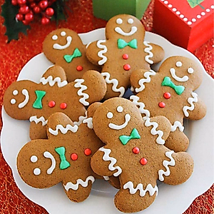 3PCS Gingerbread Man Cookie Cutters, 5.12" 4.34" 3.42" Large Christmas Cookie Cutters -Stainless Steel Holiday Cookie Cutters Shapes for Baking Gift