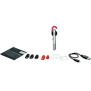 Jabra Talk 45 Bluetooth Headset for High Definition Hands-Free Calls with Dual Mic Noise Cancellation, 1-Touch Voice Activation and Streaming Multimedia (Renewed)